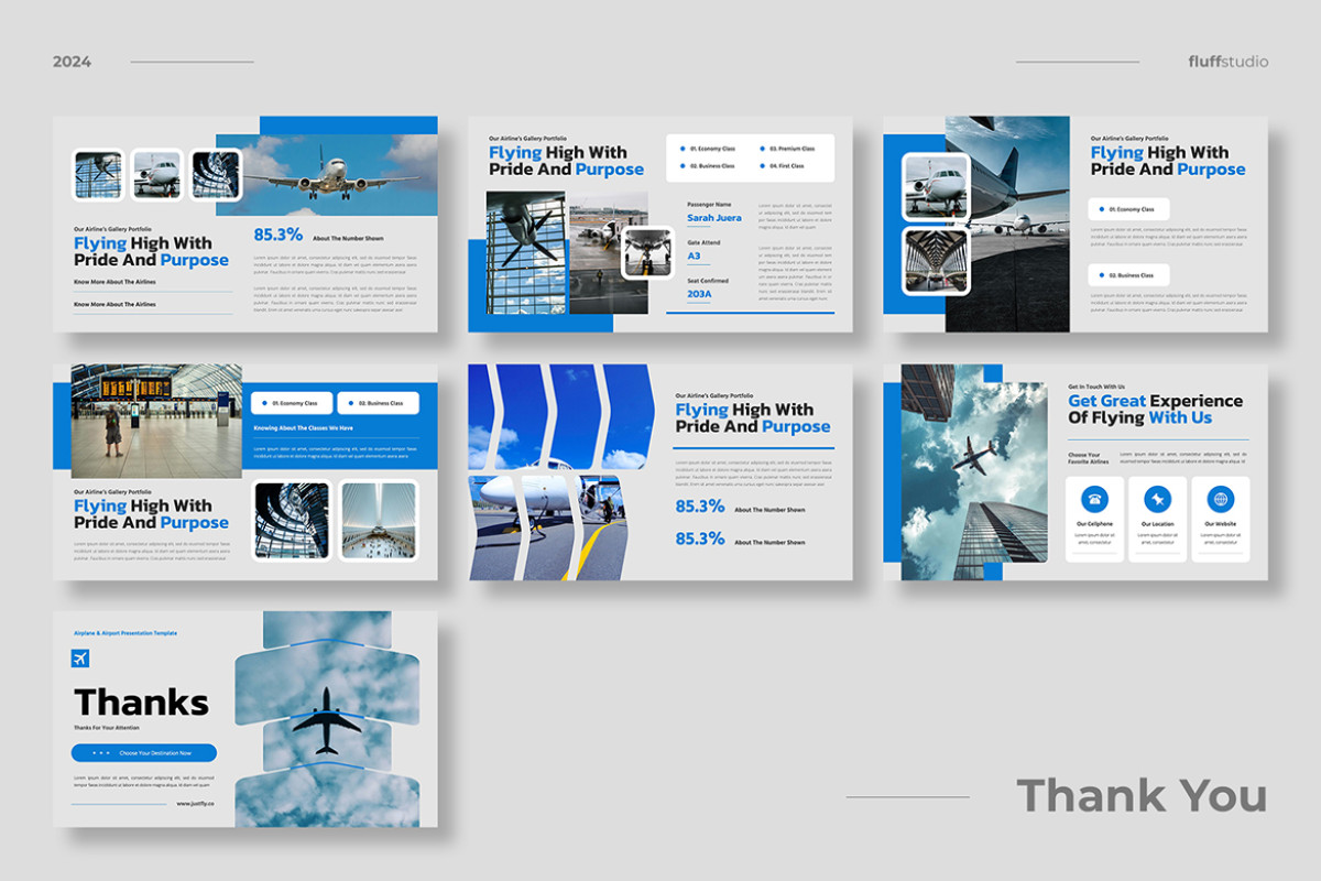 Airline Aviation Powerpoint Template | Nulivo Market