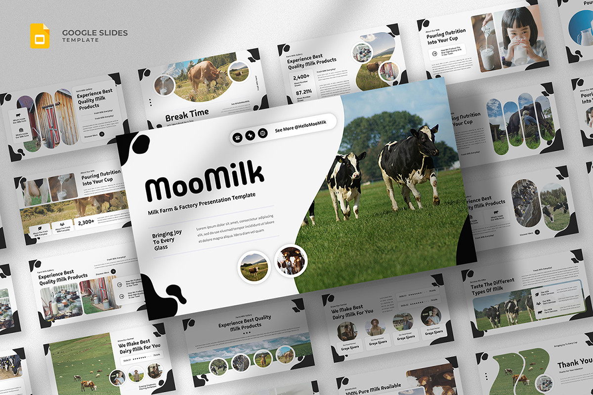 Dairy Farm & Milk Google Slides Template | Nulivo Market