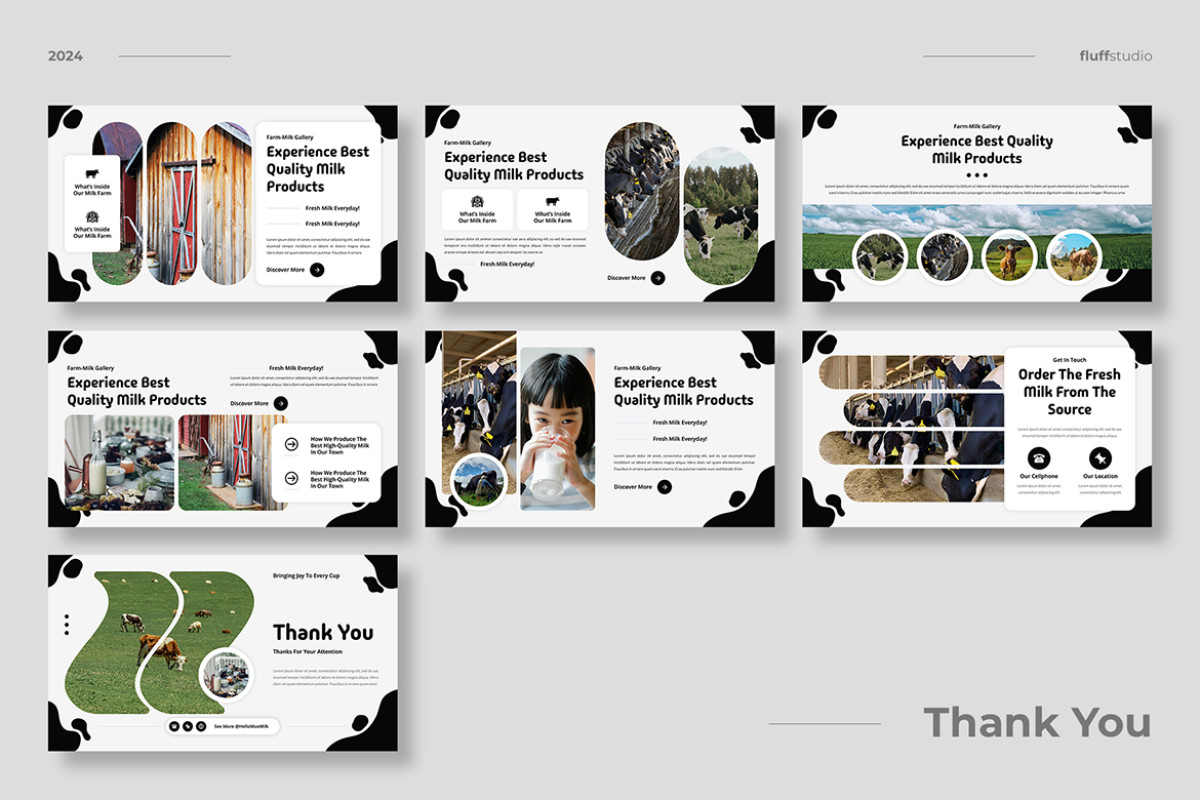 Dairy Farm & Milk Google Slides Template | Nulivo Market