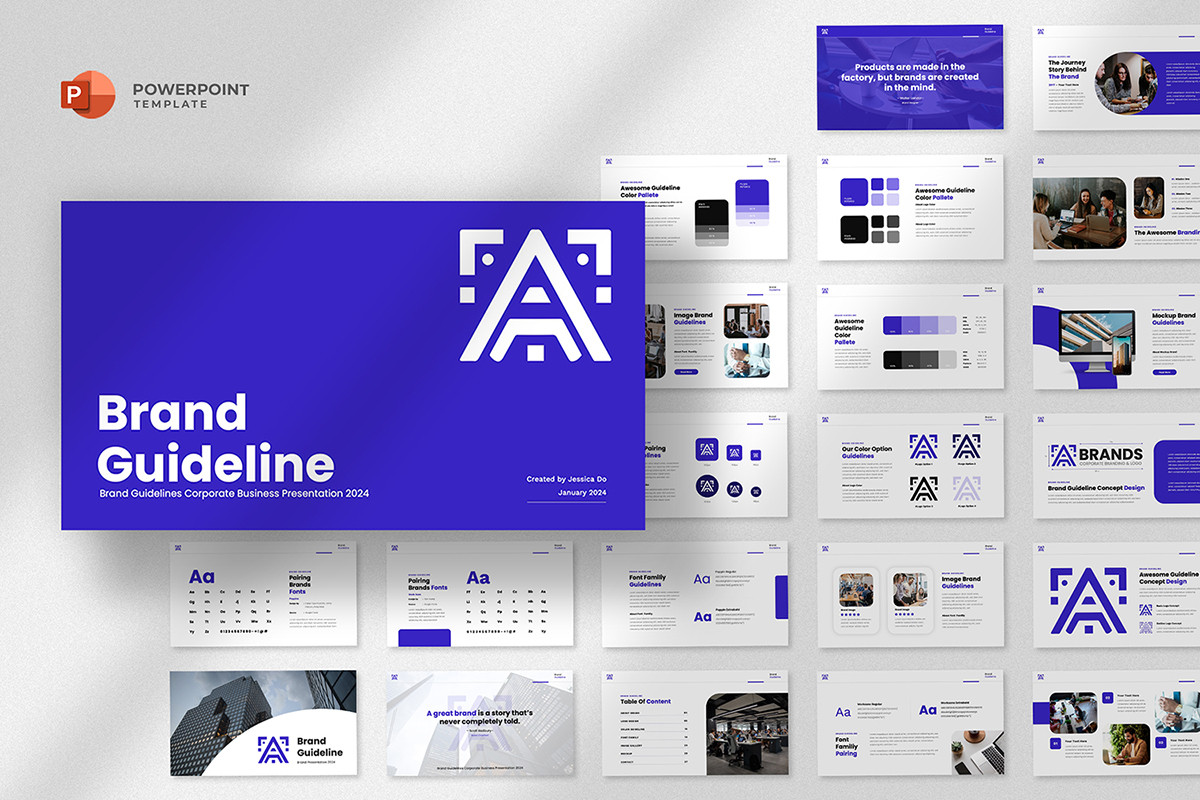 Brand Guidelines Powerpoint Template | Nulivo Market
