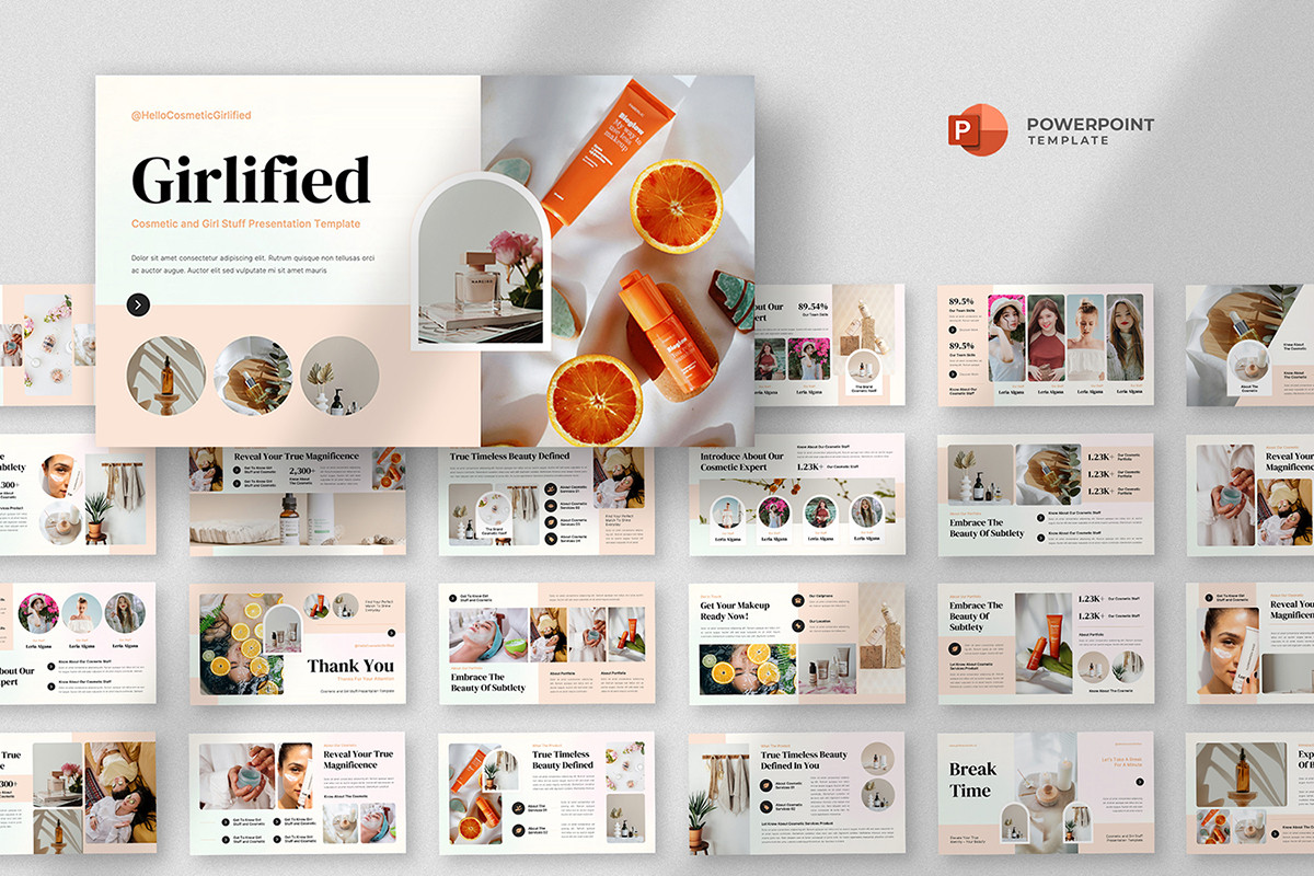Beauty Cosmetic Powerpoint Template | Nulivo Market