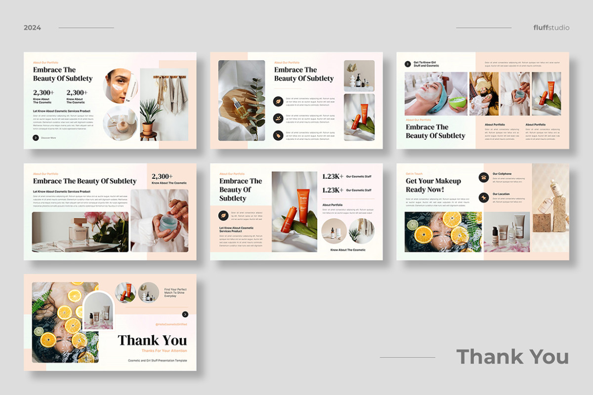 Beauty Cosmetic Powerpoint Template | Nulivo Market