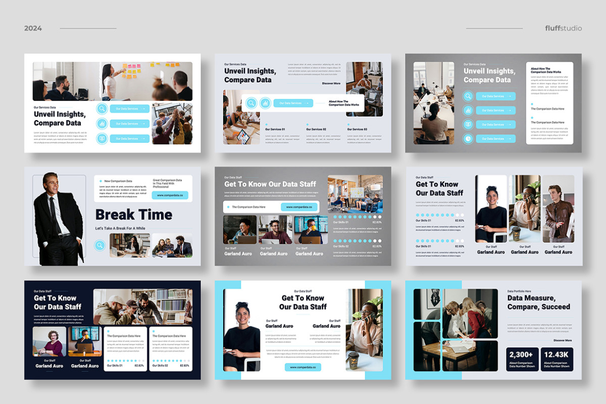 Data Comparison Powerpoint Template | Nulivo Market