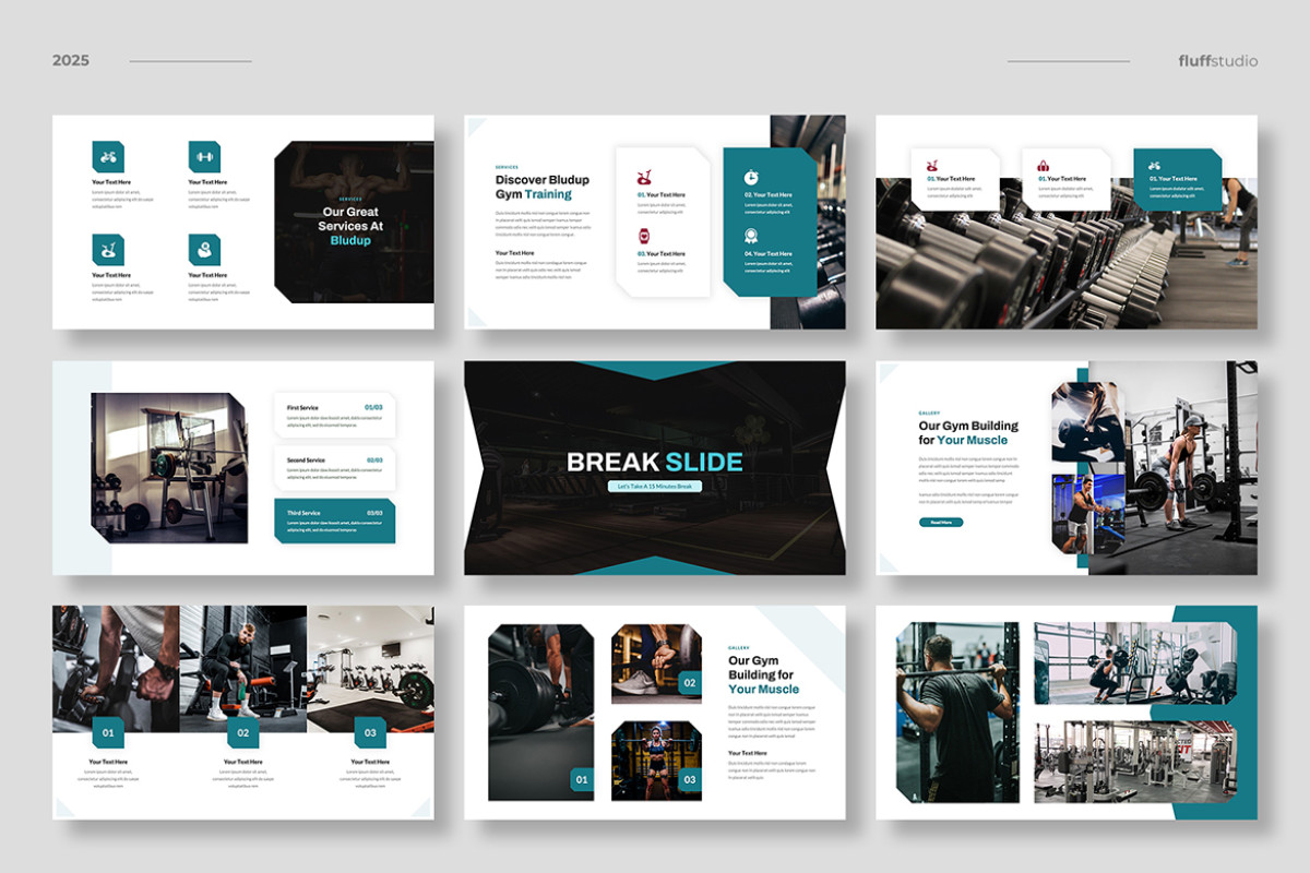 Gym & Fitness Google Slides Template | Nulivo Market