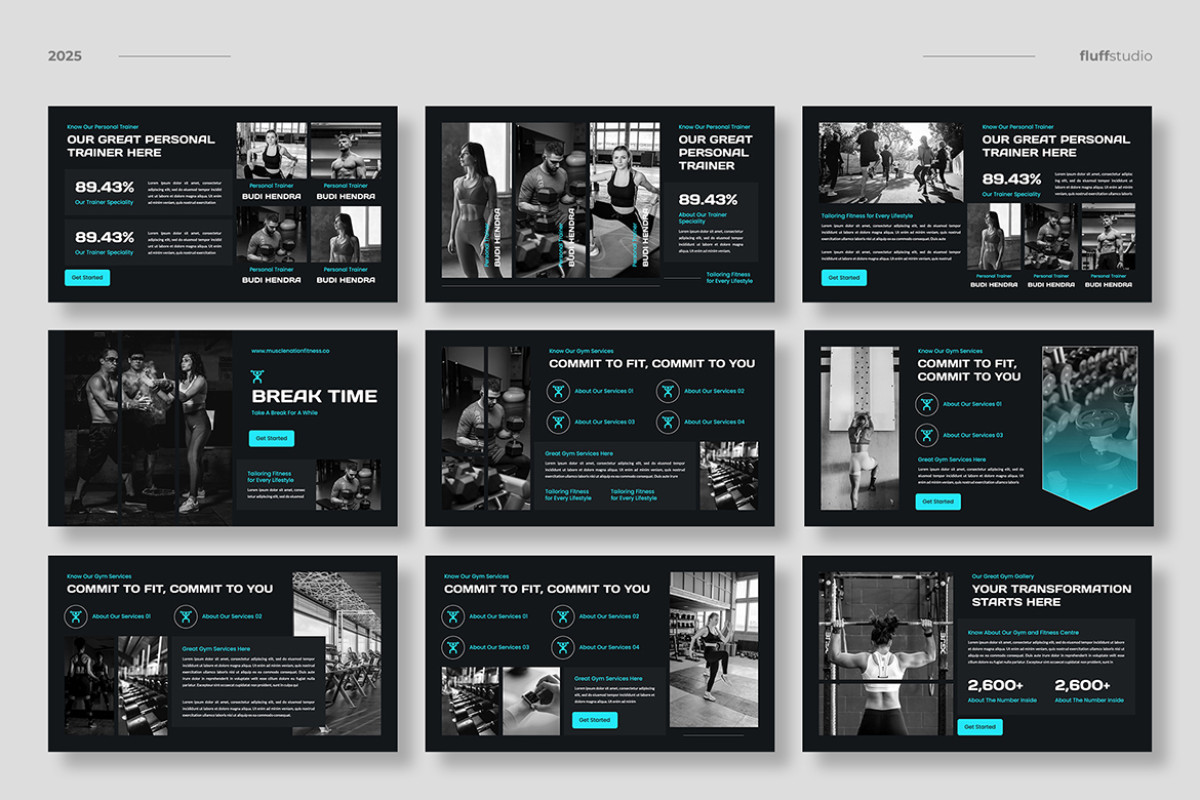 Gym & Fitness Google Slides Template | Nulivo Market