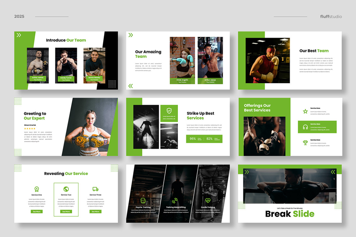 Boxing & Fighting Sports Google Slides Template | Nulivo Market