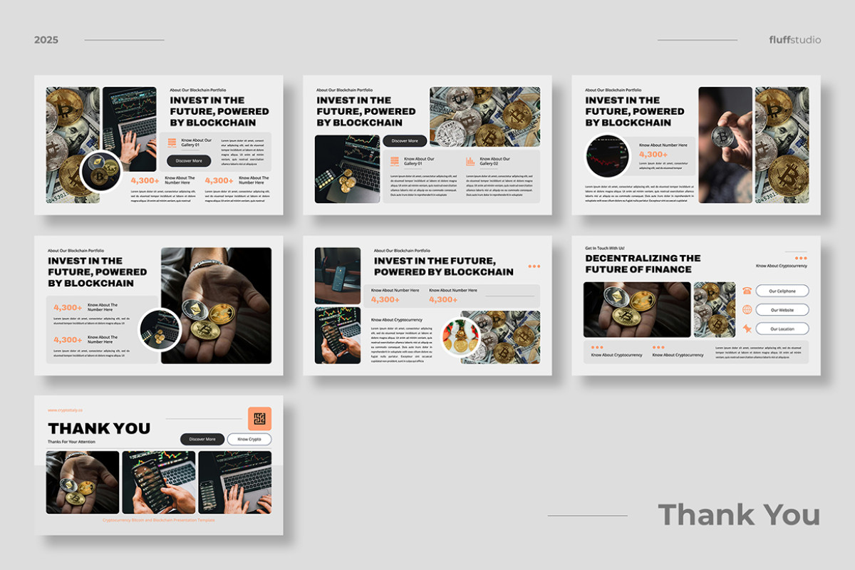 Blockchain Cryptocurrency Powerpoint Template | Nulivo Market