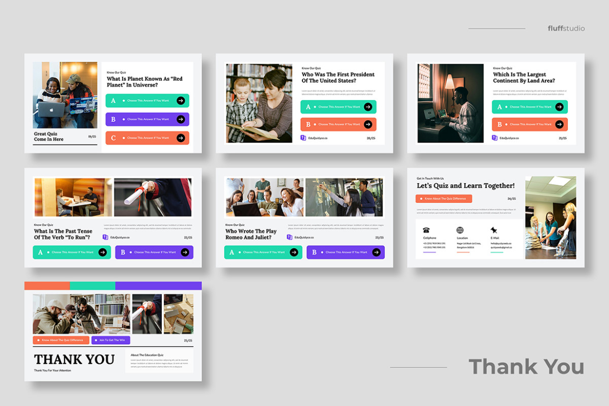 Educational Quiz Powerpoint Template | Nulivo Market