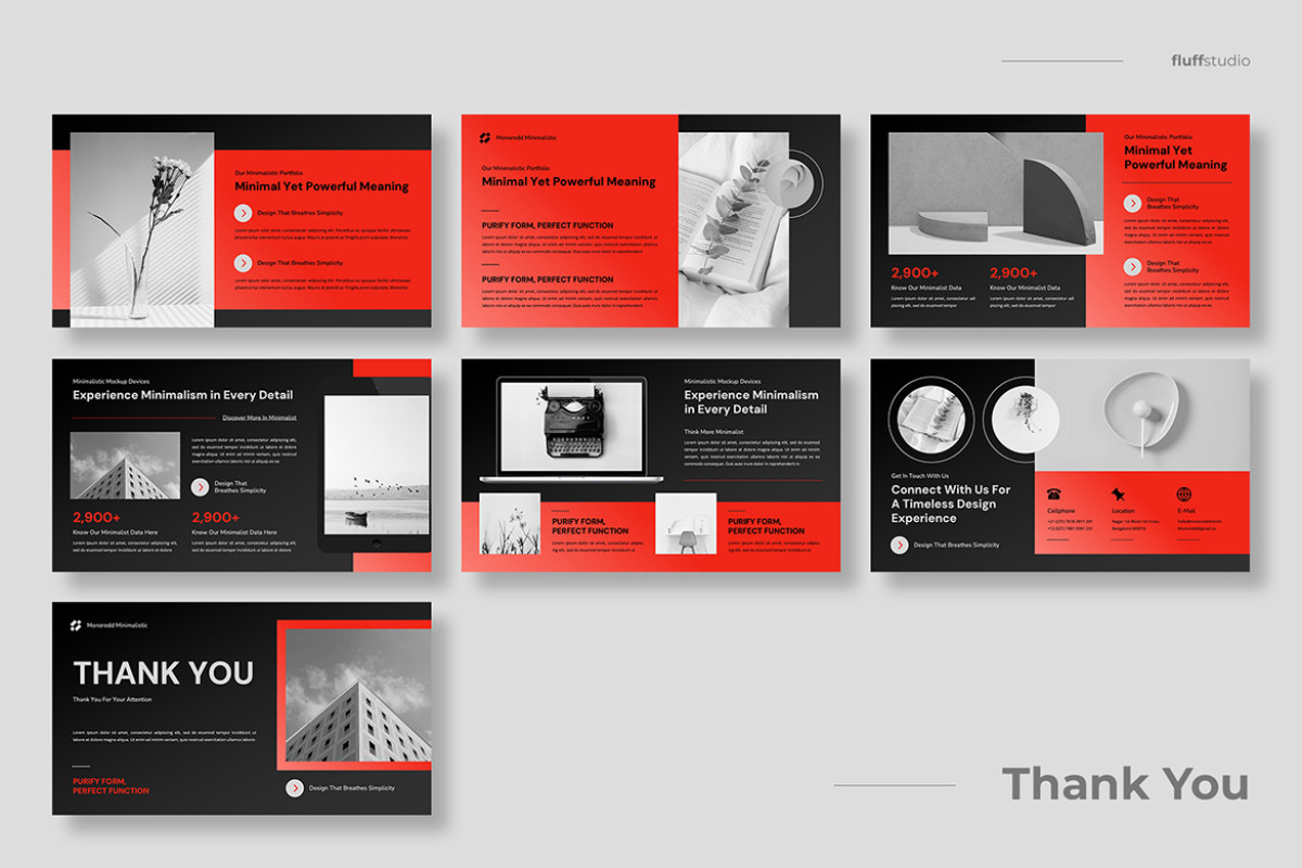 Red Minimalist Pitchdeck Powerpoint Template | Nulivo Market