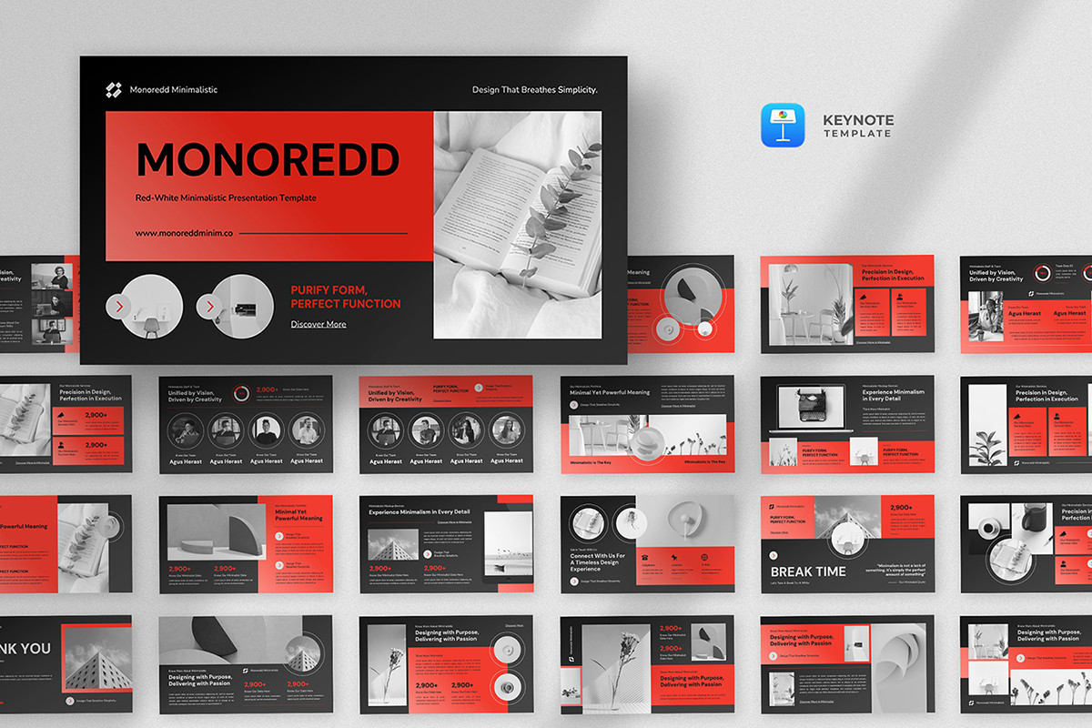 Red Minimalist Pitchdeck Keynote Template | Nulivo Market