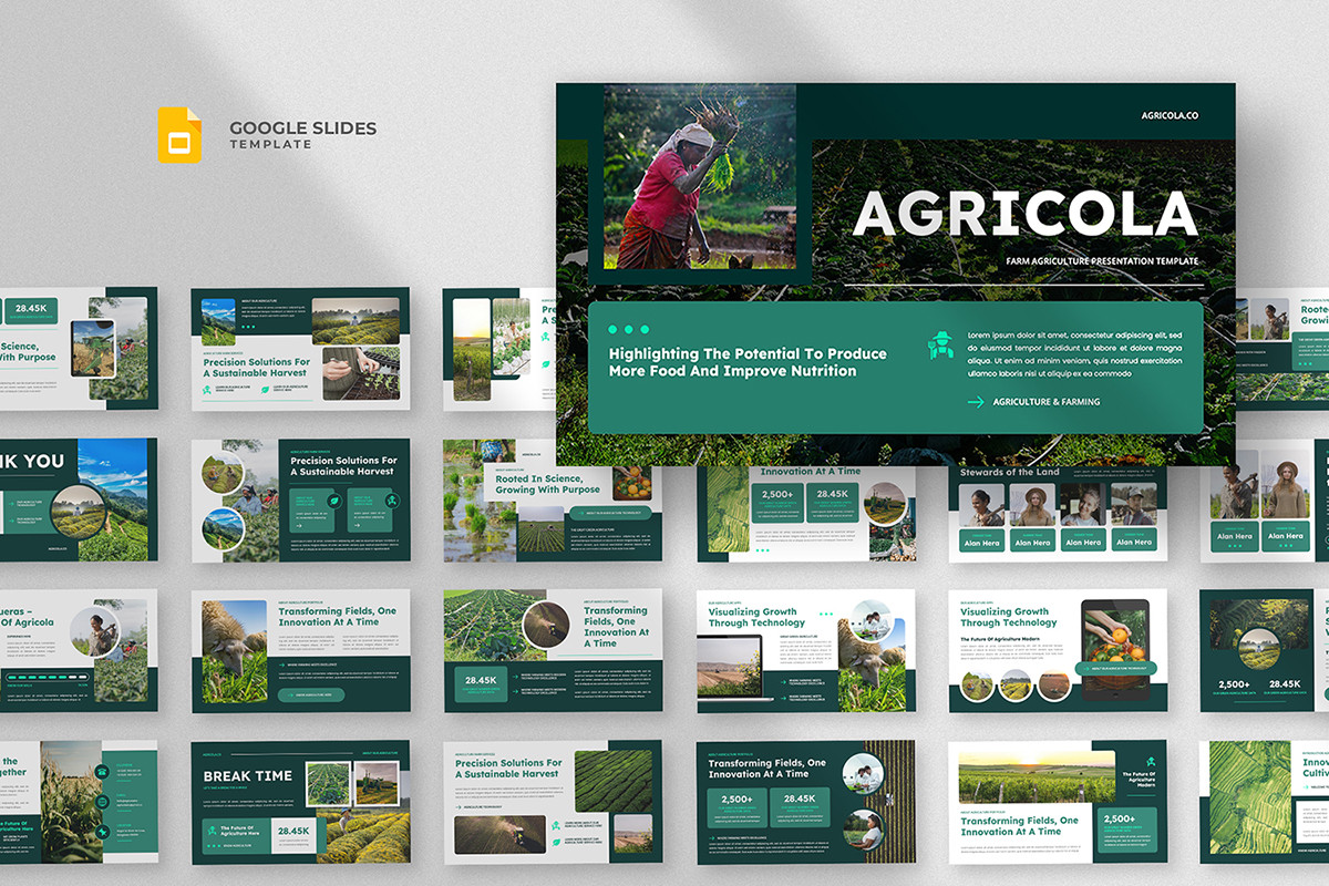 Modern Agriculture Google Slides Template | Nulivo Market
