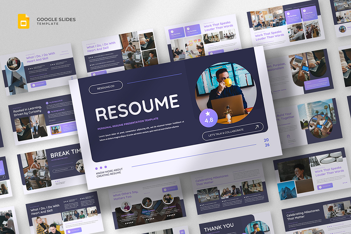 Resume & Portfolio Google Slides Template | Nulivo Market