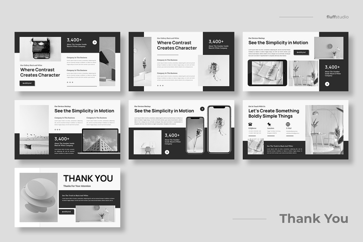 Black & White Google Slides Template | Nulivo Market