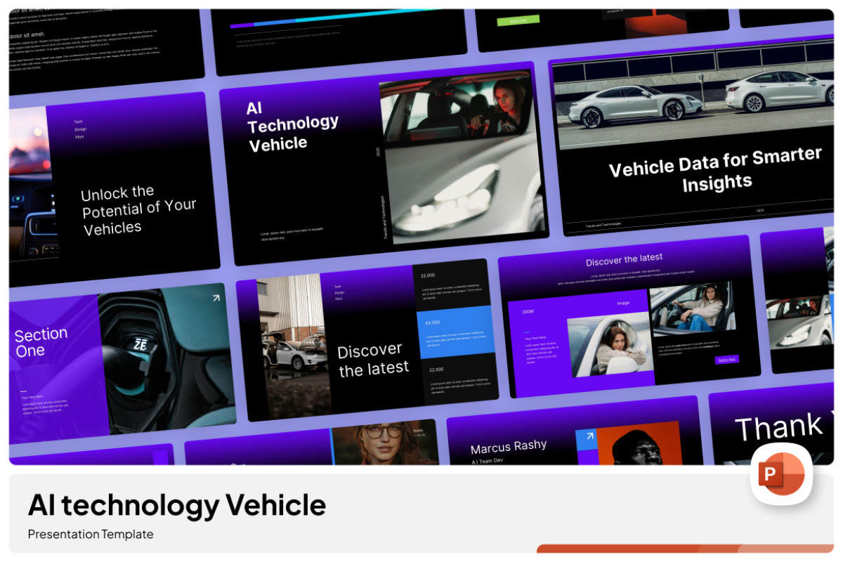 Vehicle AI technology PowerPoint Template | Nulivo Market