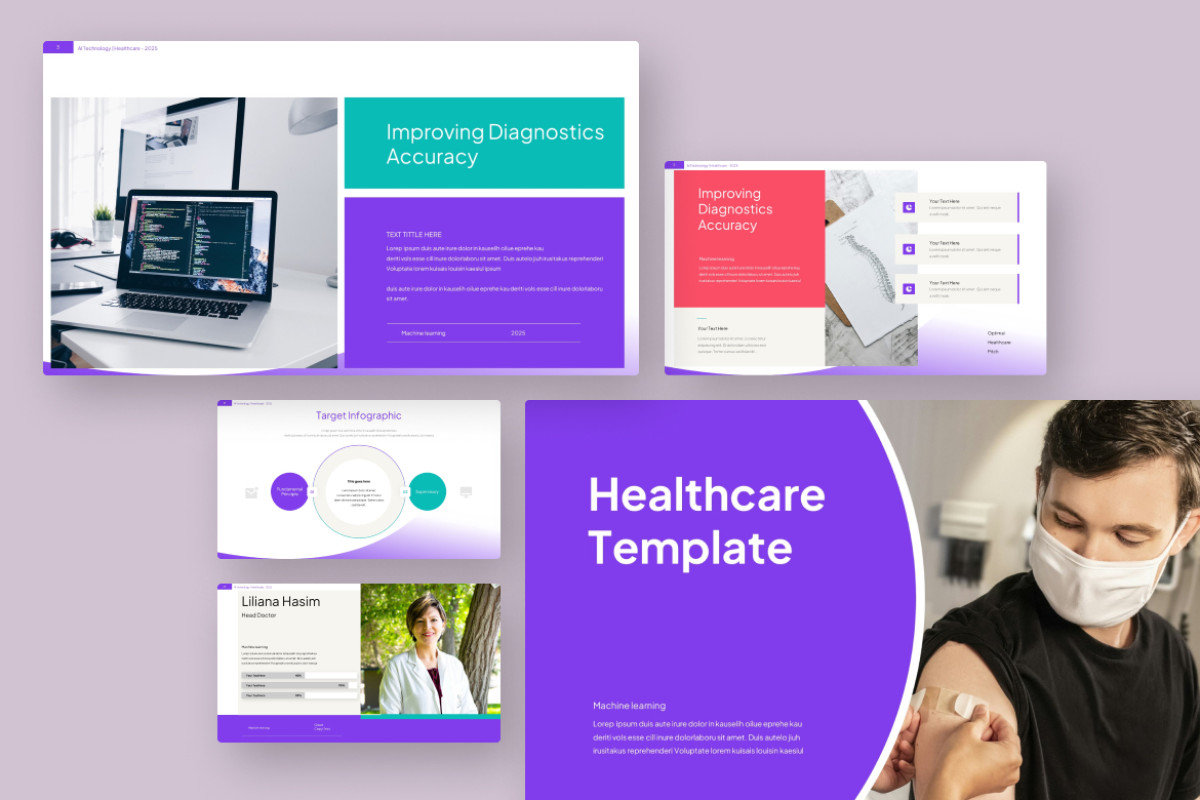 Healthcare AI technology PowerPoint Template | Nulivo Market