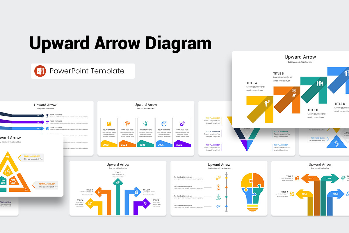 Upward Arrow Diagram PowerPoint Template | Nulivo Market