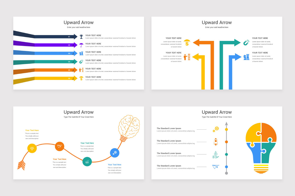 Upward Arrow Diagram PowerPoint Template | Nulivo Market