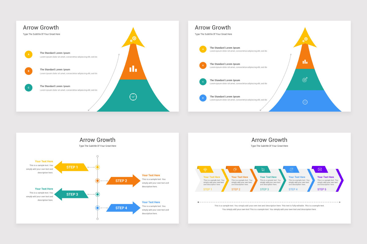 Arrow Growth Diagram PowerPoint Template | Nulivo Market
