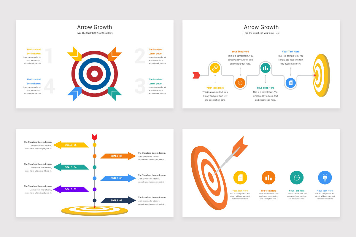 Arrow Growth Diagram PowerPoint Template | Nulivo Market