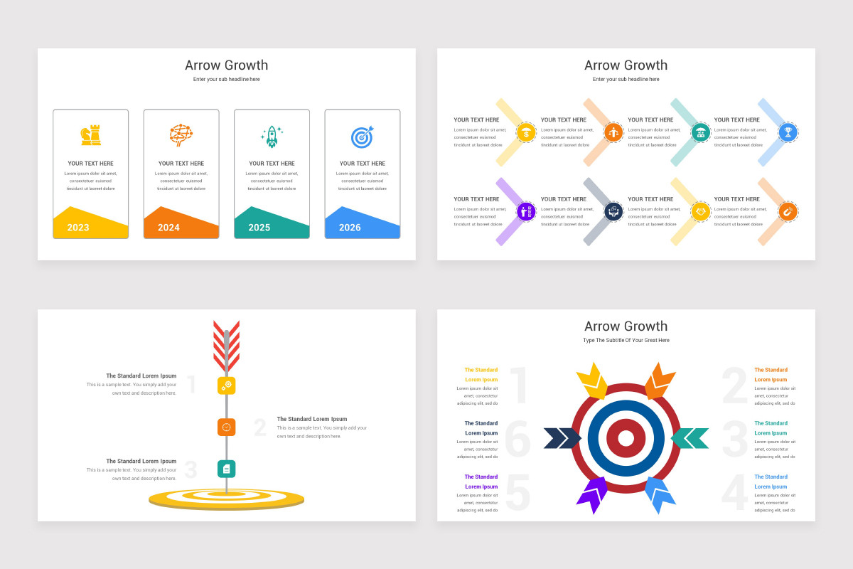 Arrow Growth Diagram PowerPoint Template | Nulivo Market