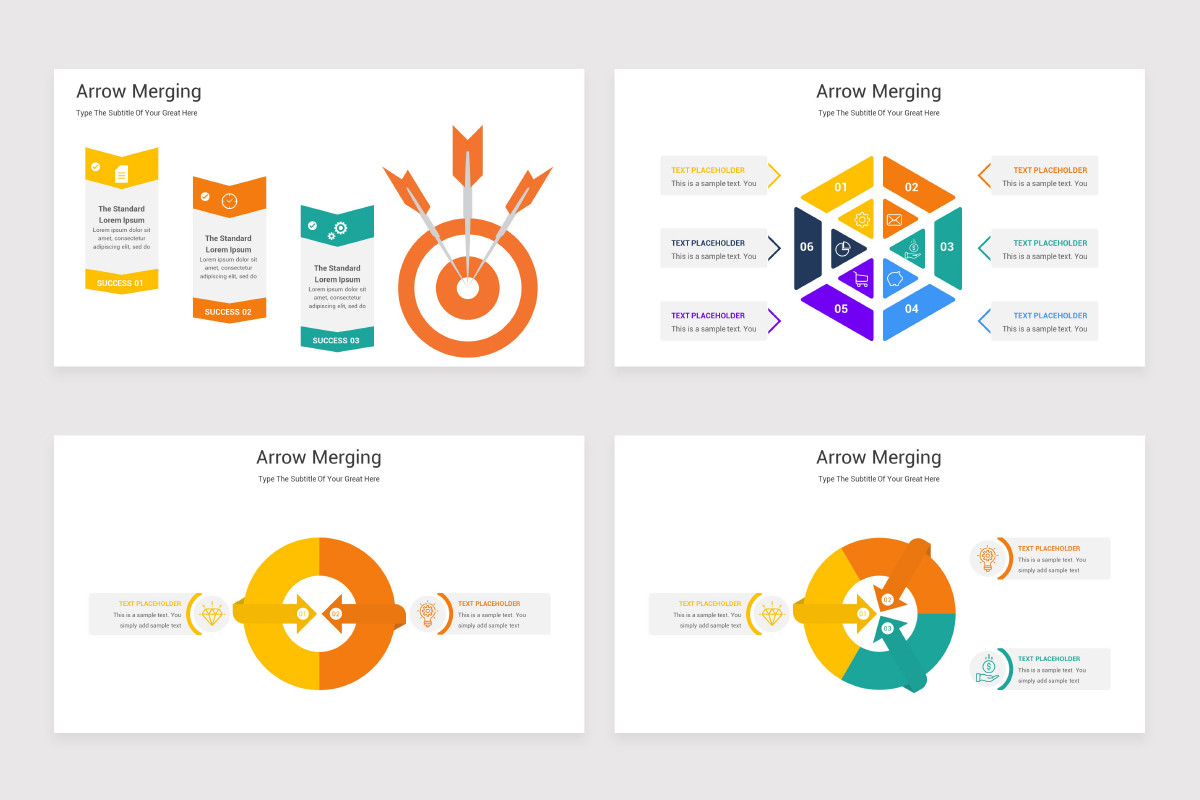 Arrow Merging Diagram PowerPoint Template | Nulivo Market