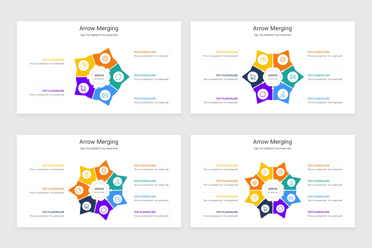 Arrow Merging Diagram PowerPoint Template | Nulivo Market