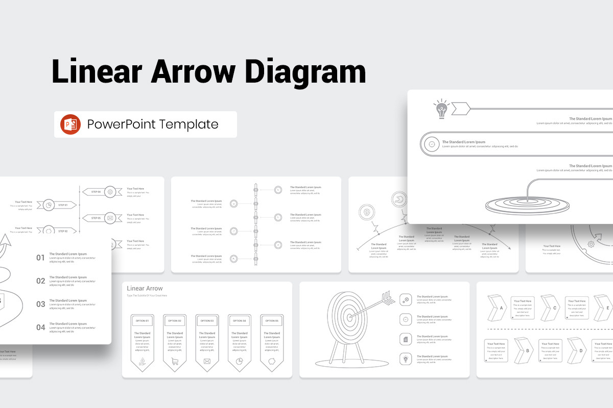 Linear Arrow Diagram PowerPoint Template | Nulivo Market