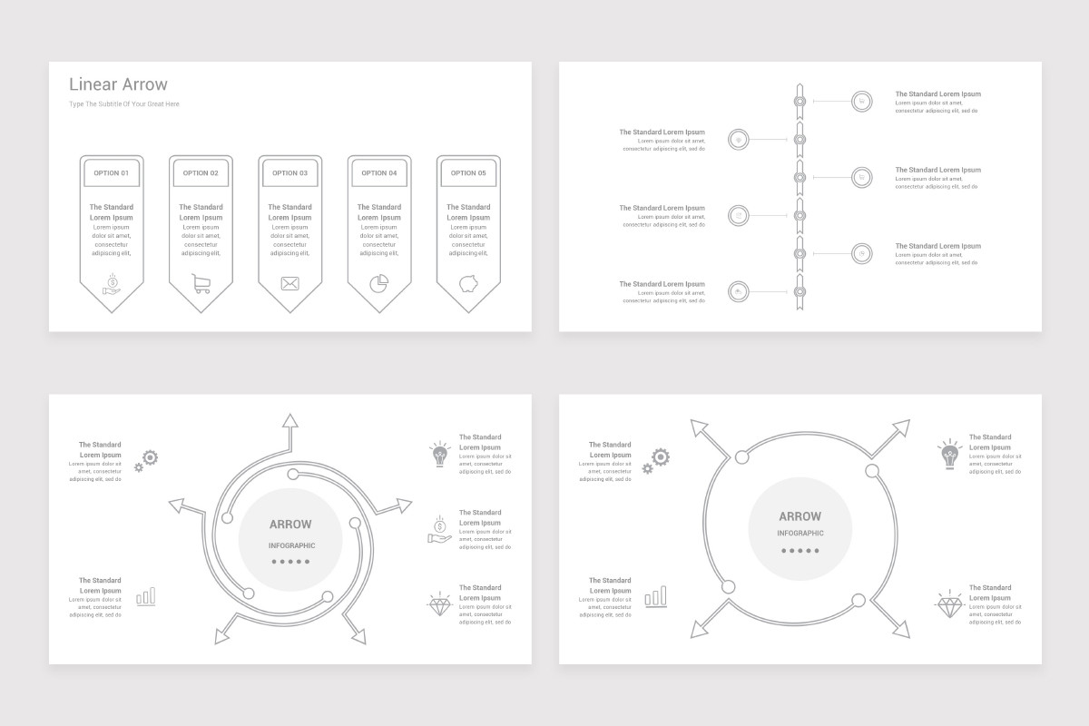 Linear Arrow Diagram PowerPoint Template | Nulivo Market