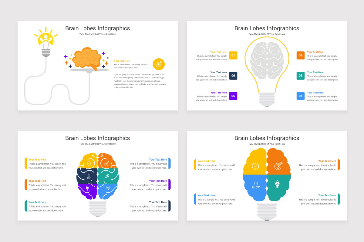 Brain Lobes Diagram PowerPoint Template | Nulivo Market
