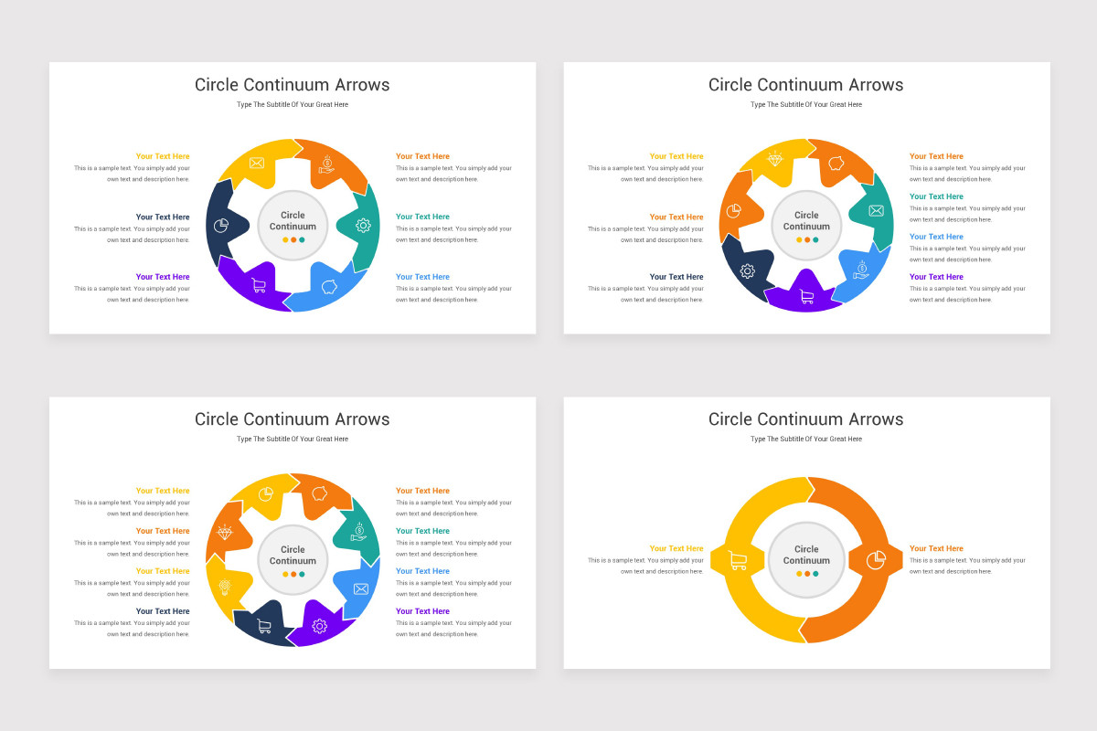Circle Continuum Arrows PowerPoint Template | Nulivo Market