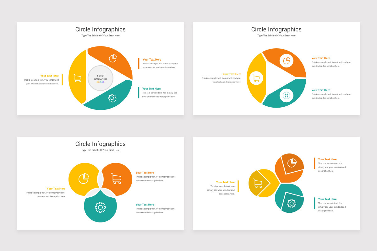 Circle Segments 3 Sections PowerPoint Template | Nulivo Market
