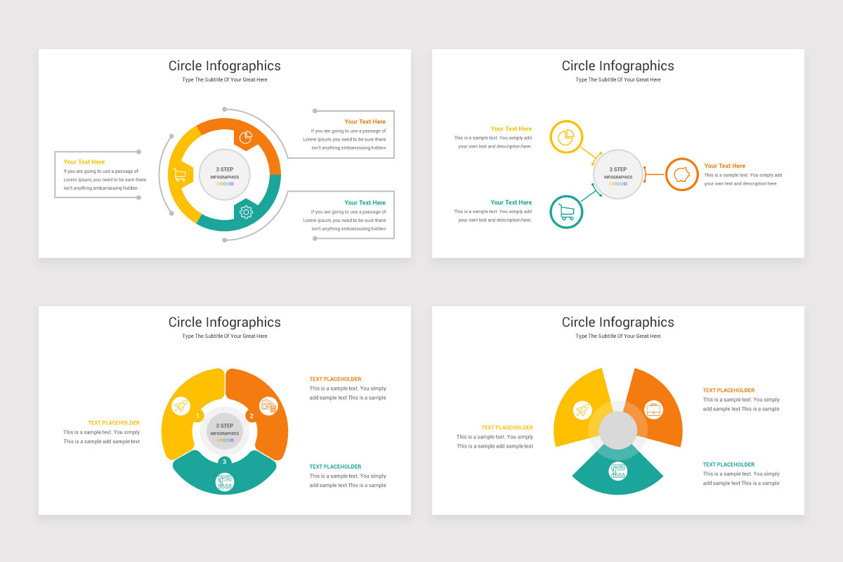 Circle Segments 3 Sections PowerPoint Template | Nulivo Market