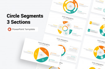 Circle Segments 3 Sections PowerPoint Template | Nulivo Market