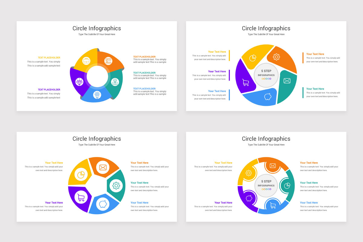 Circle Segments 5 Sections PowerPoint Template | Nulivo Market