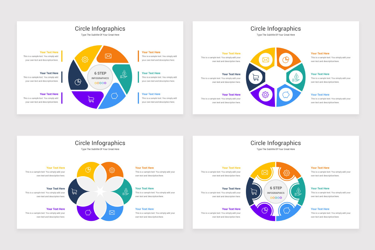 Circle Segments 6 Sections PowerPoint Template | Nulivo Market