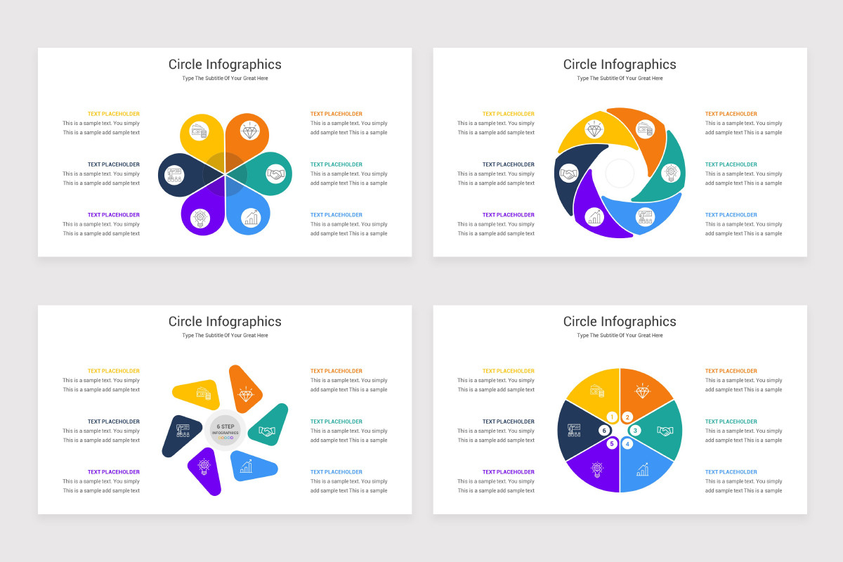 Circle Segments 6 Sections PowerPoint Template | Nulivo Market