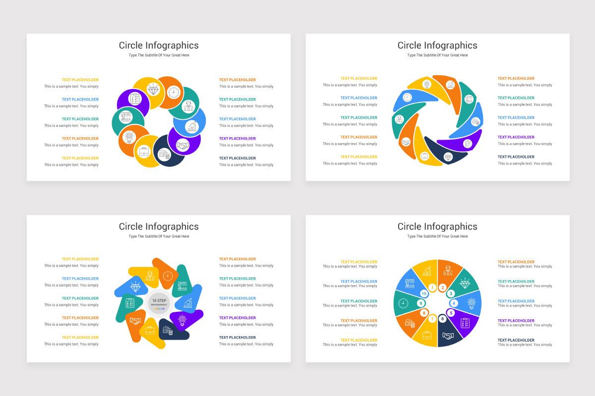 Circle Segments 10 Sections PowerPoint Template | Nulivo Market