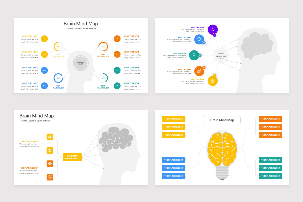 Brain Mind Map Diagram PowerPoint Template | Nulivo Market