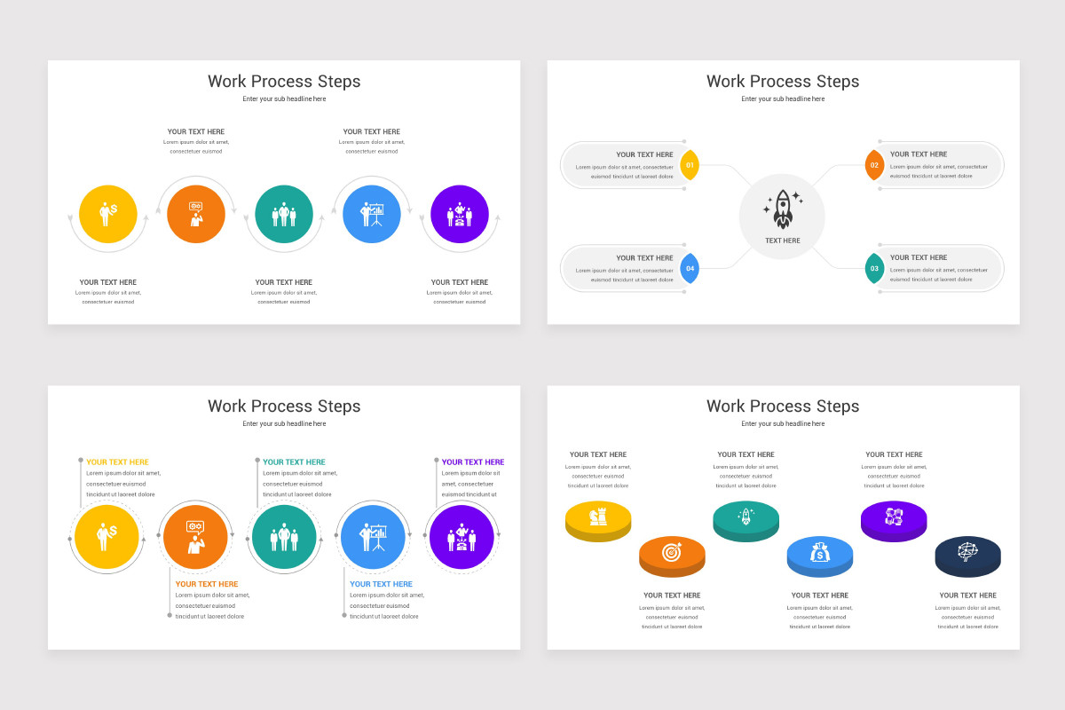 Work Process Steps PowerPoint Template | Nulivo Market Work Process Steps PowerPoint Template | Nulivo Market