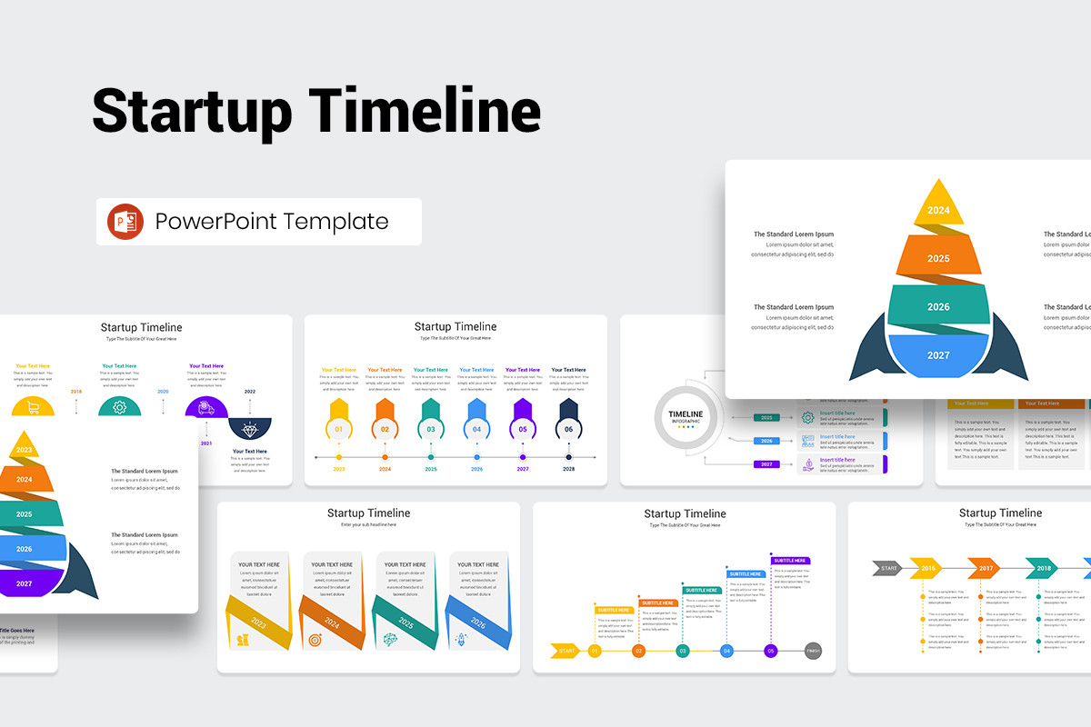 Startup Timeline PowerPoint Template | Nulivo Market
