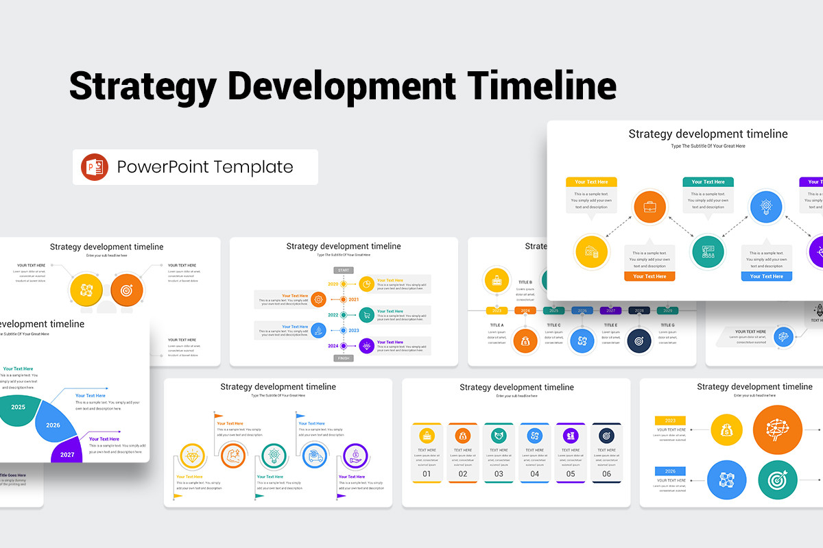 Strategy Development Timeline PowerPoint Template | Nulivo Market