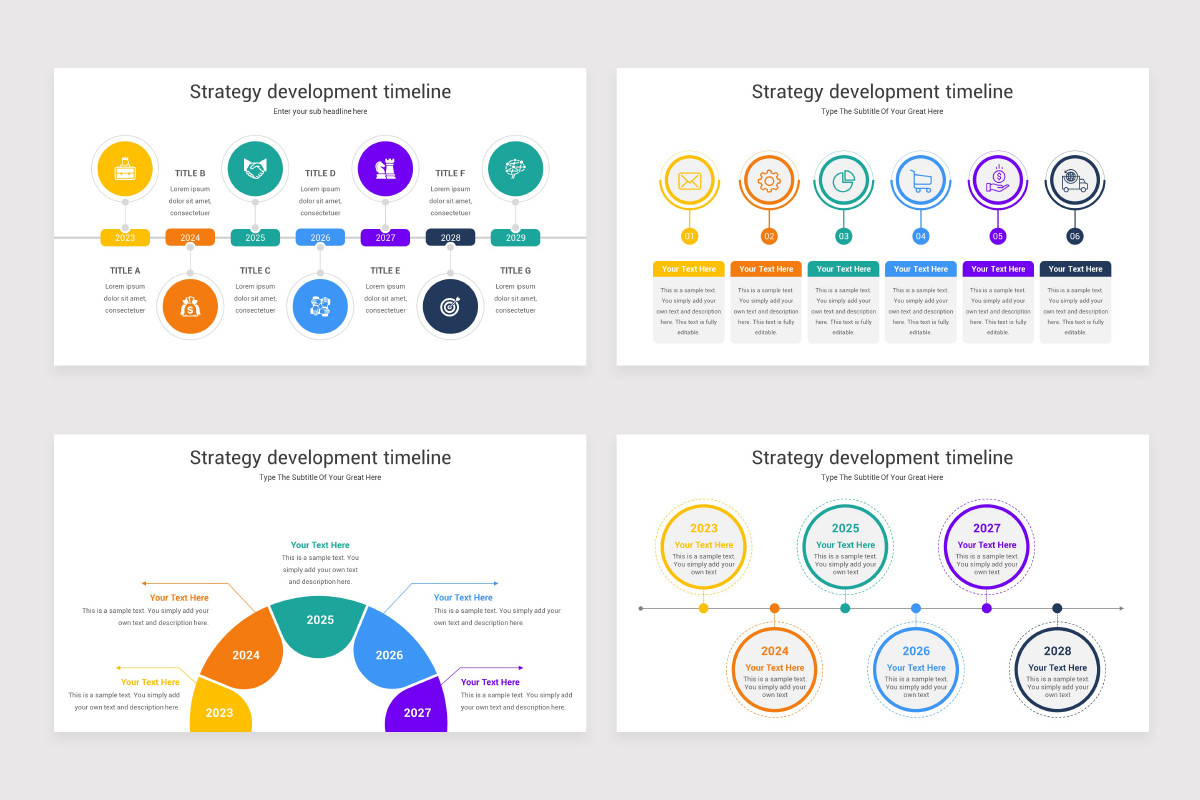 Strategy Development Timeline PowerPoint Template | Nulivo Market