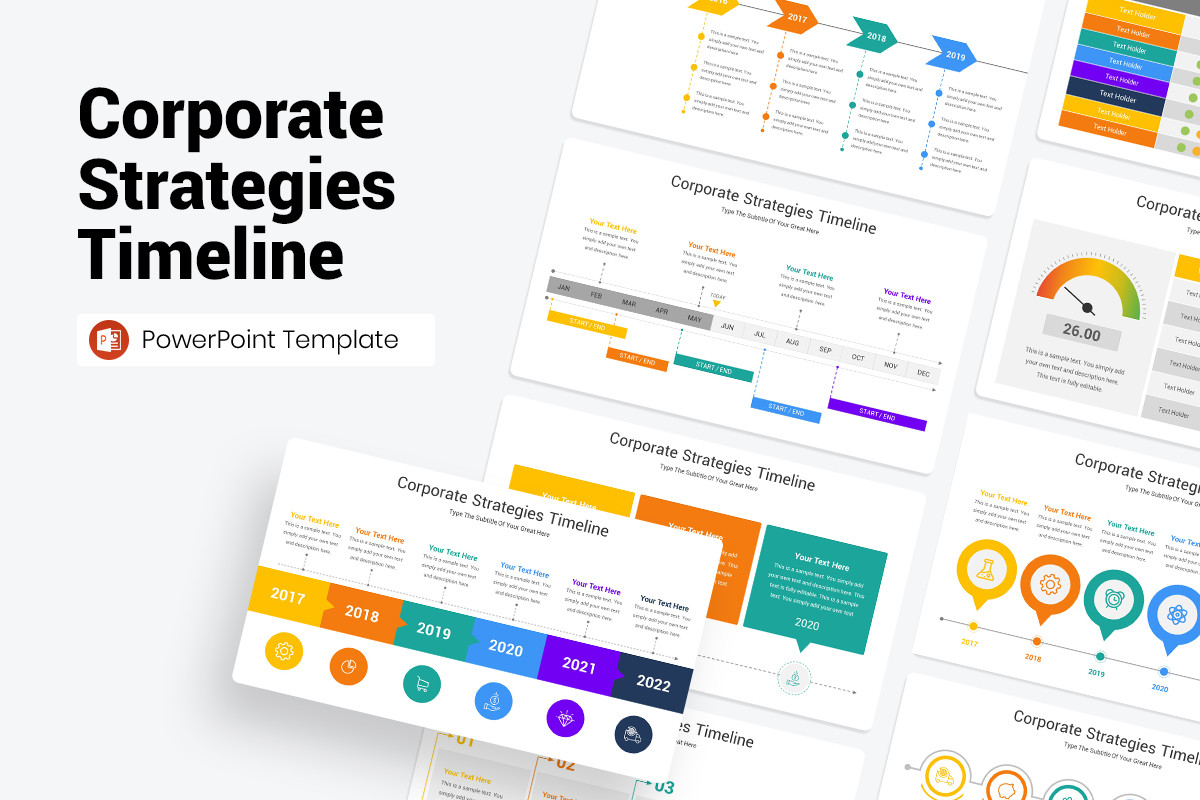 Corporate Strategies Timeline PowerPoint Template | Nulivo Market