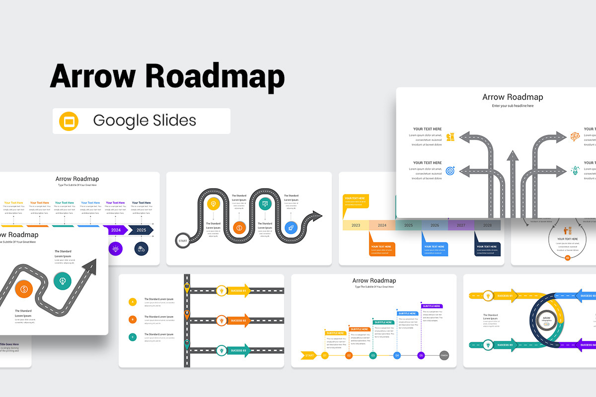 Arrow Roadmap Google Slides Template | Nulivo Market