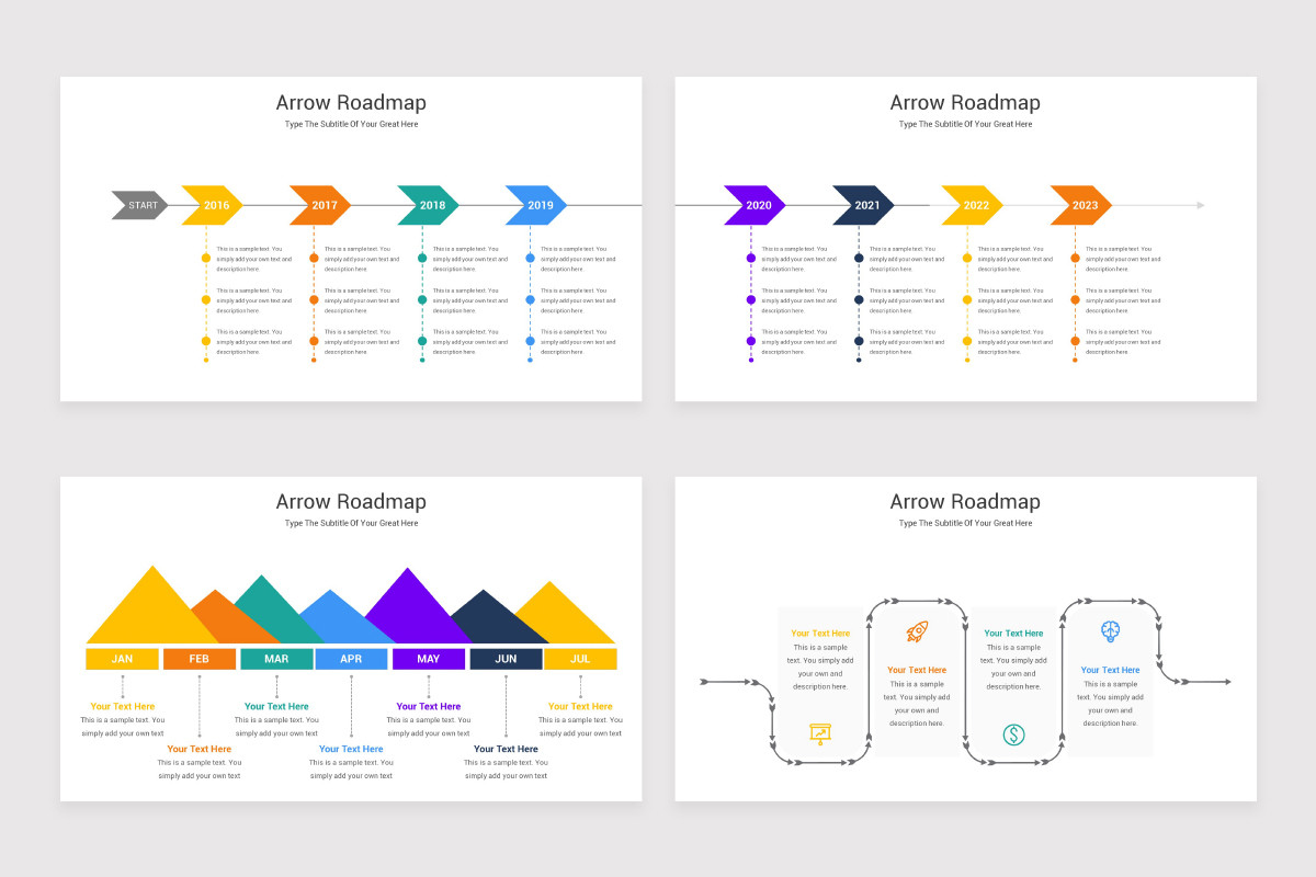 Arrow Roadmap Google Slides Template | Nulivo Market