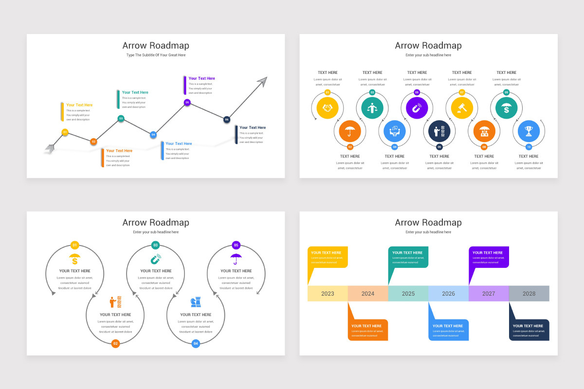 Arrow Roadmap Google Slides Template | Nulivo Market