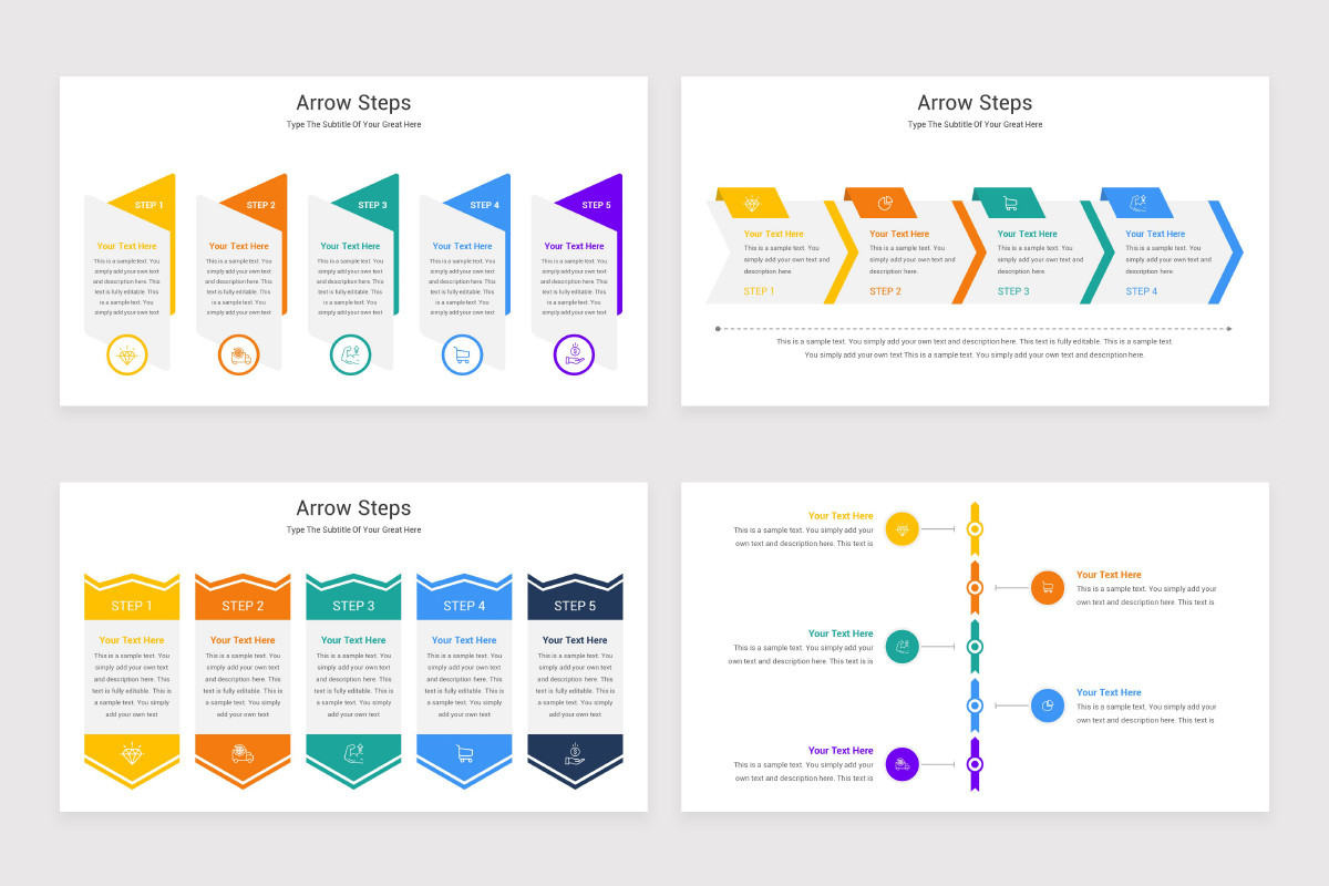 Arrow Steps Google Slides Template | Nulivo Market