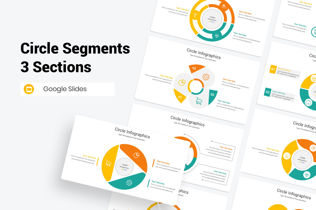 Circle Segments 3 Sections Google Slides Template | Nulivo Market