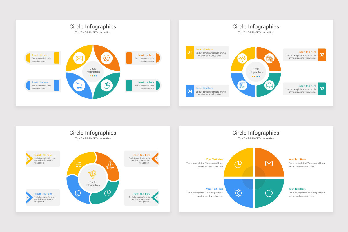 Circle Segments 4 Sections Google Slides Template | Nulivo Market