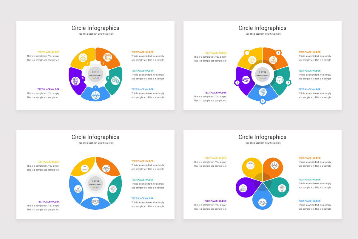 Circle Segments 5 Sections Google Slides Template | Nulivo Market